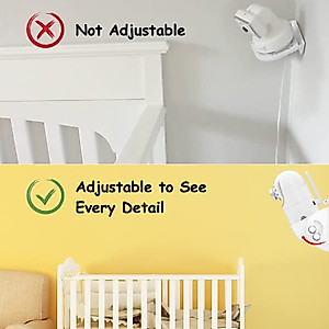 2 Pack Adjustable Baby Monitor Wall Mount, Baby Monitor Shelf Compatible with Infant Optics DXR-8, Motorola, VAVA, Samsung, BabySense, HelloBaby Baby Monitor, Bird's-Eye View to See Every Detail