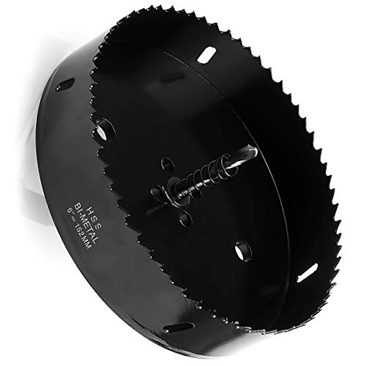 6 inch Hole Saw for Cornhole Boards 152mm Corn Hole Drilling Cutter Heavy Duty Bi-Metal Steel Blade & Hex Shank Drill Bit Adapter By STARVAST for Cutting Cornhole Game, Home Improvement (Black)