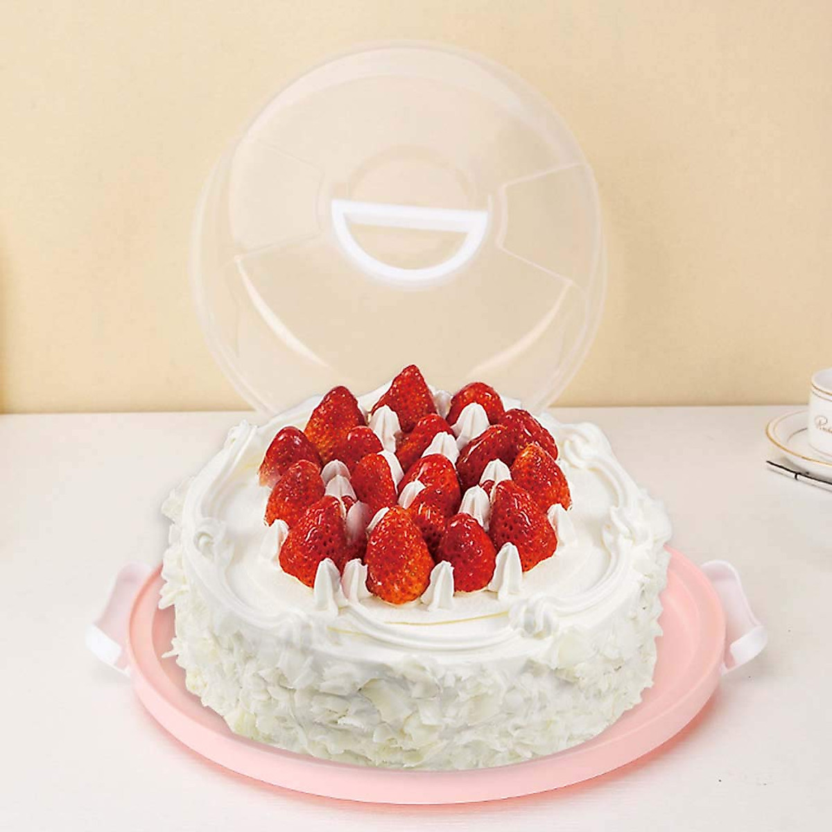 HELYZQ Sealing Carrier Portable Plastic Round Cake Box Cupcake Dessert Container Case Sealing Handheld