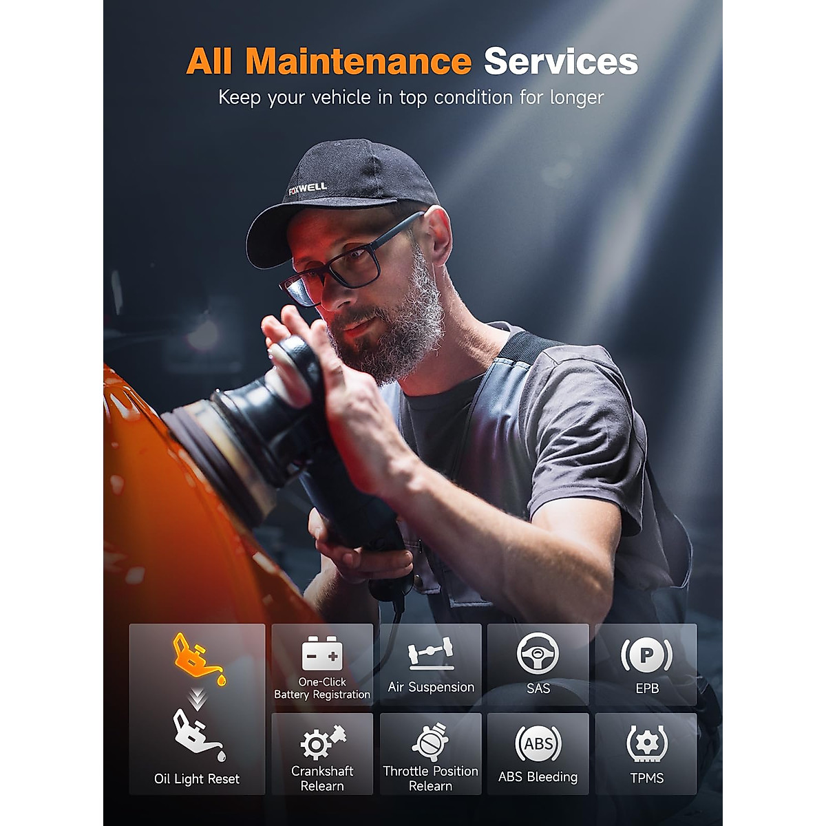 FOXWELL NT510 Elite fit for Honda/Acura Diagnostic Scanner, Full System OBD2 Scan Tool Car Code Reader, Bi-Directional Control All Service ABS Bleed Crankshaft Relearn Throttle TPS TPMS EPB Oil Reset