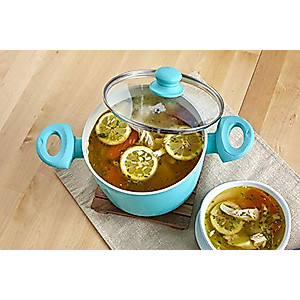IMUSA USA IMU-30055 Stock Pot, 6.5Qt, Teal