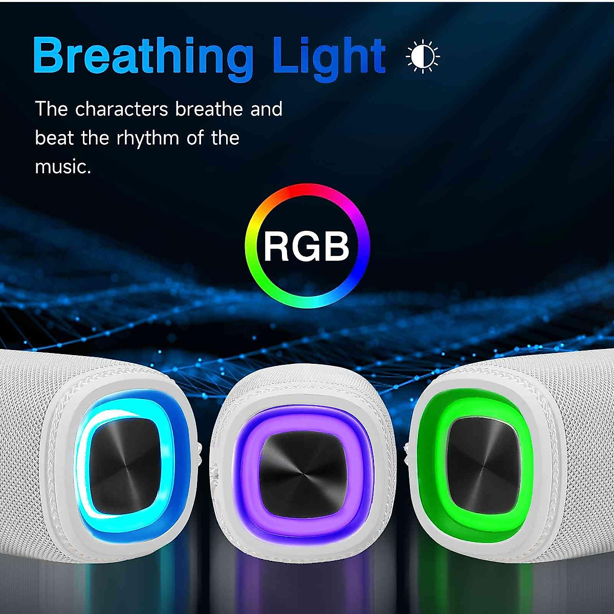 UrbanX Scorpio Series Bluetooth Speaker, IPX6 Waterproof Speakers HD Surround Sound with Punchy Bass, True Wireless Pairing, BT5.3, Portable Speaker for Redmi 9 Activ - White