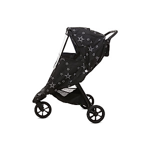 First Essentials Stroller Rain Cover Universal, Baby Travel Weather Shield, Windproof Waterproof, Protect from Dust Snow (Black)