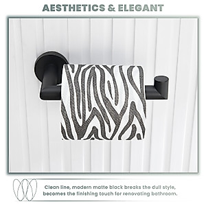 Bathroom Toilet Paper Holder, Suyar SUS304 Stainless Steel Round Toilet Roll Holder, Toilet Paper Roll Dispenser Wall Mounted, Matte Black