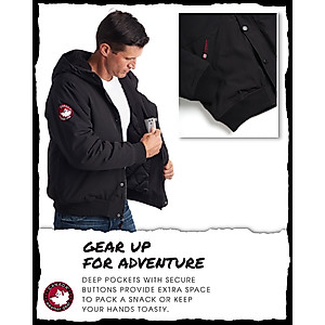 CANADA WEATHER GEAR Men’s Winter Coat - Heavyweight Bomber Jacket with Quilted Lining (M-XXL), Size Large, Black