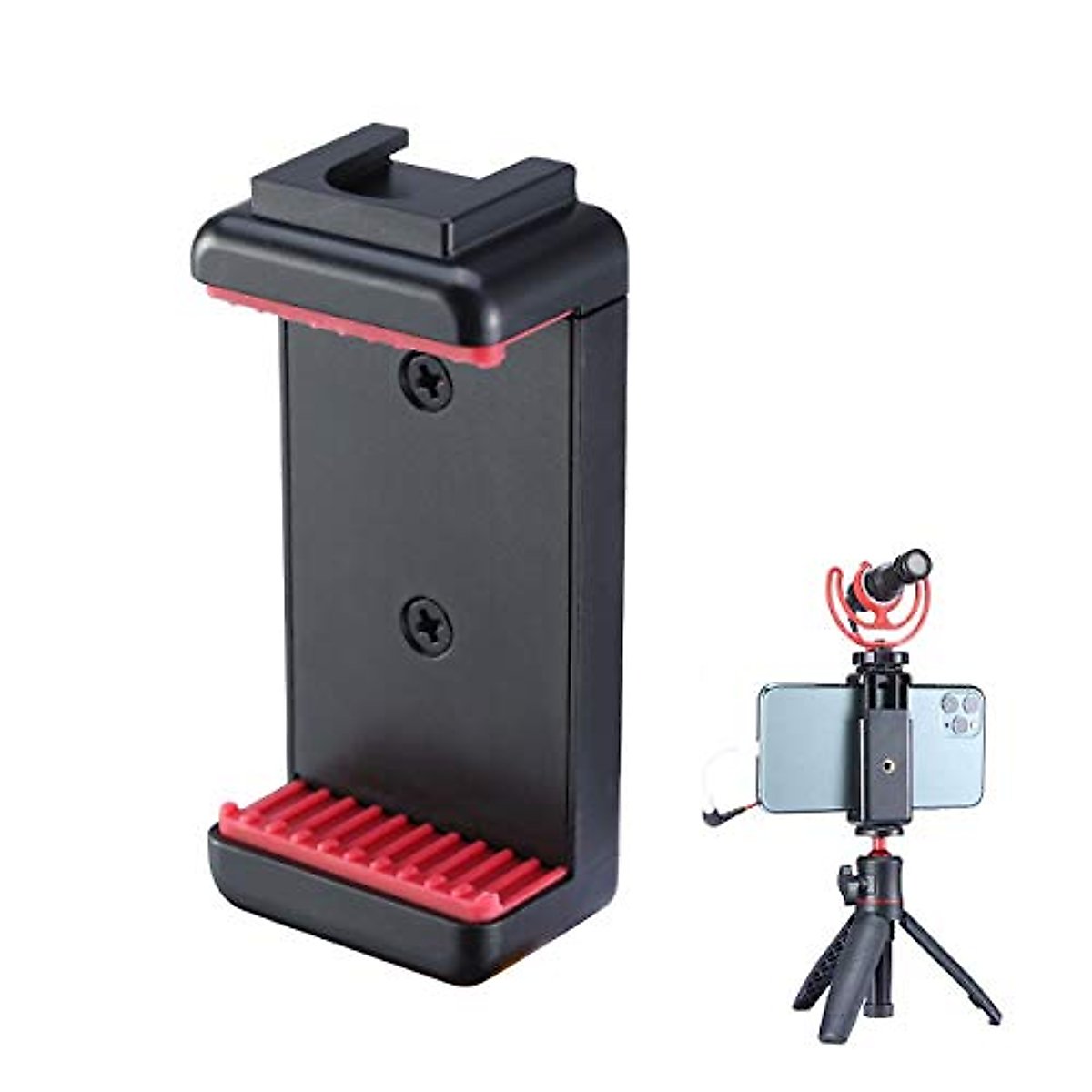 ULANZI ST-07 Phone Tripod Mount with Cold Shoe Mount for Microphone LED Video Light 1/4'' Tripod Screw for iPhone 11/Pro/Pro Max XS Max XR X 8 7 Plus Samsung Galaxy OnePlus Google Pixel Vlog Vlogging