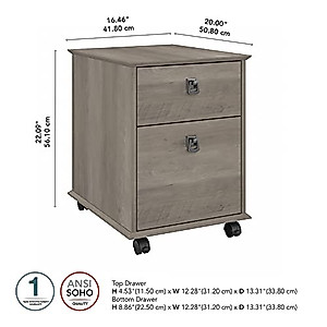 Bush Furniture Homestead Farmhouse Mobile File Cabinet, Driftwood Gray