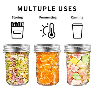 OAMCEG 16 Pack 8 OZ Mason Jars with Lids Regular Mouth Canning Jars, 100% Recycled Glass Bottles for Regular Mouth Mason Jars, Ideal for Juice, Jam, Honey and Spice, Honey, Baby Foods