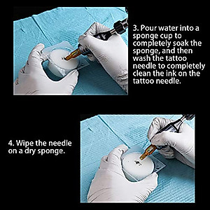 koulate Tattoo Dip Cup Cap, Tattoo Pin and Tip Enjuague Dip Clean Cartucho Profesional Dip Foam Cleaning Cup Tattoo Clean Supplies para accesorios de tatuaje