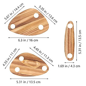 Hemoton 3Pcs Wine Bottle Topper Serving Tray Set Wooden Flat Wine Bottle Cheese Trays Picnic Charcuterie Board Floating Cheese Board Set Snack Holder Tray for Wedding Tea Coffee