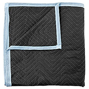 Sure-Max 12 Heavy-Duty Moving & Packing Blankets - Ultra Thick Pro - 80" x 72" (65 lb/dz weight) - Professional Quilted Shipping Furniture Pads Black