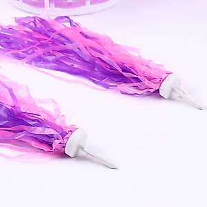 BESPORTBLE 2pcs Kids Bike Basket with 4 Bike Streamers Plastic Front Handlebar Bicycle Baskets Tassel Ribbons for Kids Boys Girls (Purple)