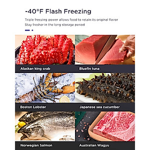 SOUKOO Chest Freezer Super-low temperature Freezers 14℉ to -40℉ (Black, 3.5 Cubic Feet), (UlTRA)