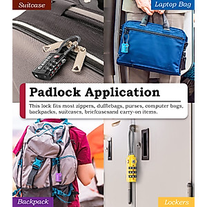 ANVIL TSA Approved Cable Luggage Locks 3 Digit Combination Padlock with Zinc Alloy Steel Cable Lock Ideal for Travel Suitcase, Backpack, Lockers,Case,Toolbox