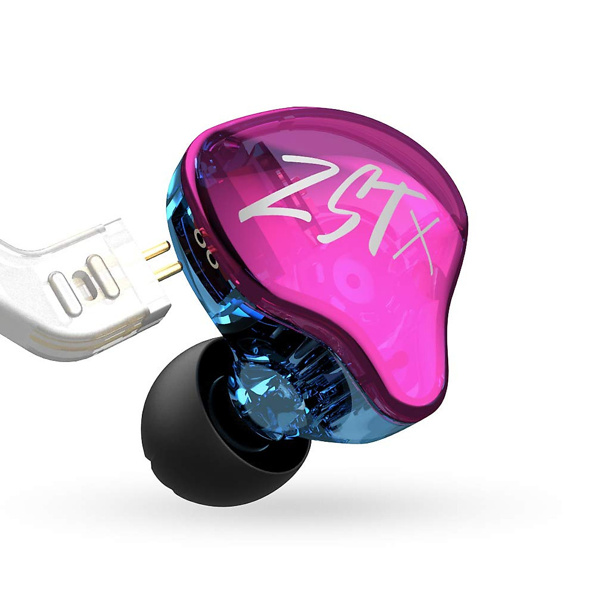KZ ZSTX Hybrid 1BA+1DD in Ear Monitor Earbuds Balance Armature with Dynamic in-Ear Earphone Headphones HiFi Headset (with mic, Purple)