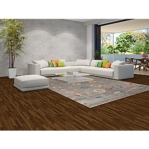 Transitional Collection 9 x 12 Oushak Area Rug, Floral/Geometric Wool Carpet for Home Décor, Living Room, Dining Room, and Bedroom