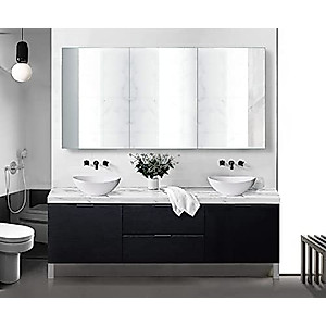 Krugg Medicine Cabinet | Recess or Surface Mount | Blum Hinge 170 Degree Soft Close| (72"x36")