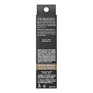 e.l.f., Wow Brow Gel, Volumizing, Buildable, Wax-Gel Hybrid, Creates Full, Voluminous-Looking Brows, Locks Brow Hairs In Place, Neutral Brown, Fiber-Infused, 0.12 Oz