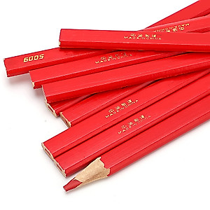 10pcs Carpenter Pencils Builders 170mm Octagonal Red Woodworking Pencils Woodworking Marking Tool
