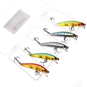 WANBY Proven Explosive Color Special Minnow Swimbait Vibrating Jigging Freshwater Saltwater Fishing Lures with Hook Fishing Tackle for Trout Bass Salmon