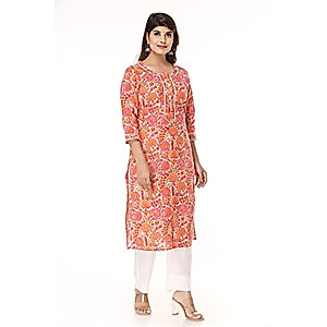 Vihaan IMPEX Indian Multicolor Kurti Set for Women with White Pant