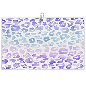 Funky Qiu Golf Towel Purple Colorful Leopard Cheetah Print,Golf Towel for Bag Quick Dry Microfiber Golf Accessories for Yoga,Gym,Workout,Fitness,15" x 24"
