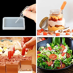 Teenitor Plastic Pipettes Squeeze Dropper Disposable 4ml 100pcs Mini Flavor Injector for Chocolate Strawberries Ice Cream Mini Cakes