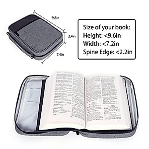 Liloak Bible Cover,Bible Covers for Women&Men,Bible Carrying Book Case Church Bag Bible Protective Bag with Handle/Shoulder and Zippered Pocket,Perfect Gift for Family and Friends