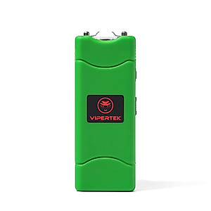 VIPERTEK VTS-881 Micro Stun Gun for Self Defense Rechargeable with LED Flashlight, Green