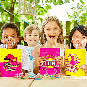 24 Pcs Softball Party Bags Gift Treat Bag Softball Goodie Bags Favors Paper Candy Bags with Handle for Sports Theme Birthday Baby Shower Party Decorations Supplies, 6 Designs