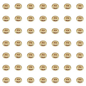 INSPIRELLE 100pcs Heishi Beads 3mm Long-Lasting Disc Brass Rondelle Spacer Beads Pale Gold Plated Flat Round Shape Jewelry Metal Spacers for Bracelet Necklace Jewelry Making