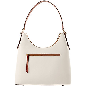 Dooney & Bourke Women's Hobo Bag in Pebble Grain Leather, Large Handbag with Single Shoulder Strap, White