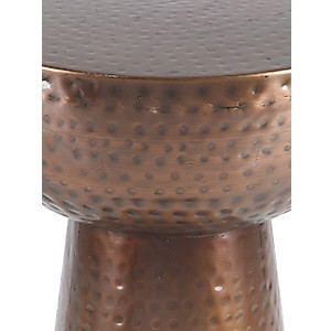 Deco 79 Metal Accent End Hammered Design, Side Table 14" x 14" x 20", Bronze