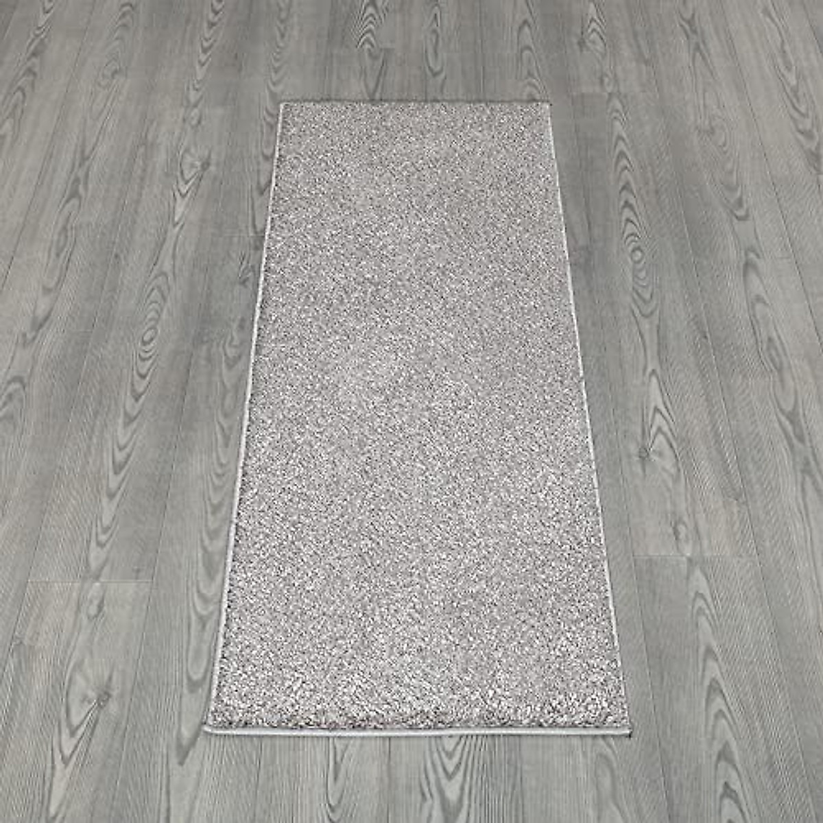 Machine Washable Solid Design Non-Slip Rubberback 2x6 Soft Shag Runner Rug for Hallway, Bedroom, Bathroom, Living Room, Kitchen, 2'2" x 6', Gray