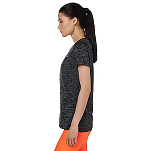 Under Armour Women's Tech Twist T-Shirt , Black (001)/Metallic Silver , Large