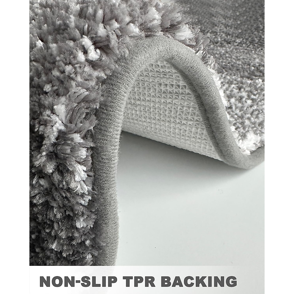 Artnice Grey 24"x36" Soft Machine Washable Non-Slip Bath Mat, Absorbent & Quick Drying, Modern Bathroom Rug