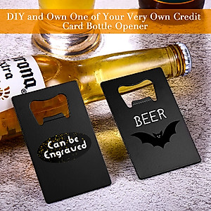 40 Pieces Credit Card Bottle Opener Poker Groomsmen Wallet Bottle Opener Stainless Steel Beer Bottle Opener for Wallet and Pocket, Can Be Carved for DIY Wedding Favor Groomsmen Gift (Black)