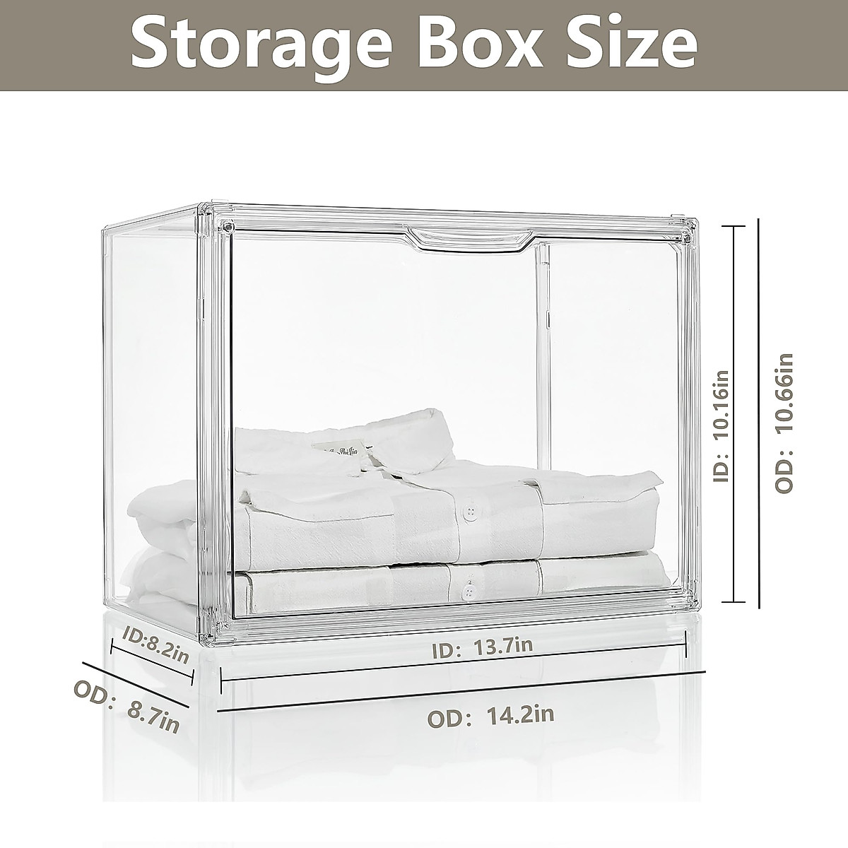 Attelite Purse Organizer for Closet, 5 Pack XX-Large Handbags Storage Organizer,Stackable Storage Bins for Collectibles, Cosmetic,Heels