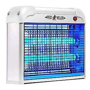Indoor Electric Bug Zapper, 2800V Powerful Flying Insect Mosquito Killer w/ 20W Blue Light Attract, Plug-in Pest Control Machine for Moth, Fruit Fly, Fungus Gnat, Garage Bug Catcher/Eliminator/Trap