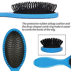 12pcs Wig Brush Comb Set, SOFYE Professional Styling Tool Loop Hairbrush Wide-Tooth Comb Edge Brush Hair Clips for Synthetic Wigs, Hair Extensions & Human Hair