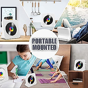 Gueray CD Player Portable Bluetooth Desktop CD Player for Home CD Player with Timer Built-in HiFi Speakers with LCD Screen Display Home Audio Boombox FM Radio USB Type-c MP3 Music Player