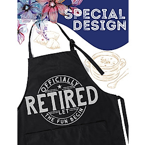 InnoBeta Retirement Gifts for Women/Men, Retirement Apron with Pockets and Adjustable Neck Strap, Retired Gifts - Officially Retired