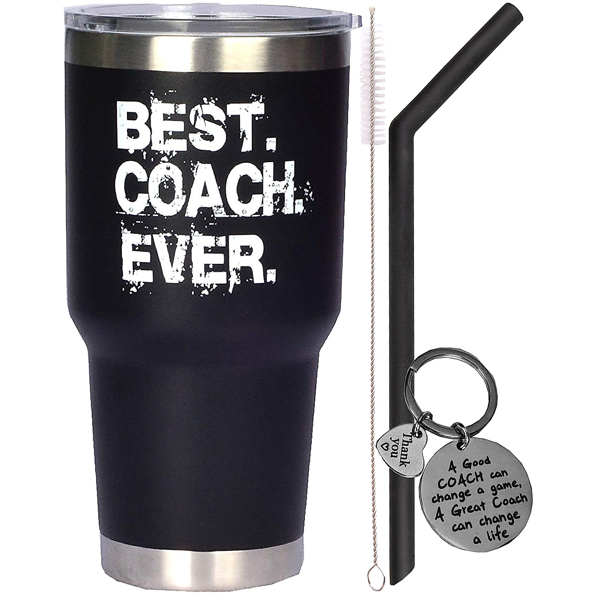 MEANT2TOBE Best Coach Ever Gifts, Best Coach, Best Coach Ever, Best Coach Ever Cup(Mint) Bundle with Coach Gifts, Best Coach Ever, Coach Keychain, Best Coach Gifts (Black)