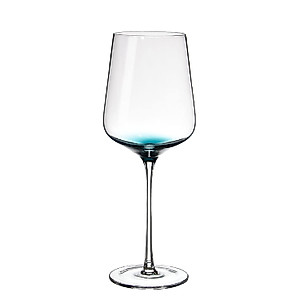 NutriChef 22oz Crystal Wine Glasses - Set of 2 Elegant Tall Red & White Wine Clear Stemmed Glass Drinkware w/ Colored Base Seamless Bowl, Lead-Free, Dishwasher Safe, for Wine Enthusiasts