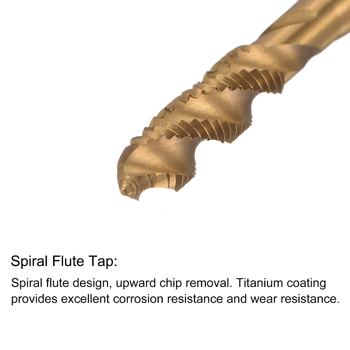uxcell M5 x 0.8 Spiral Flute Tap 4.2mm Drill Bit Set, Metric Titanium Plated M35 Cobalt High Speed Steel Machine Threading Screw Tap Drilling Tool
