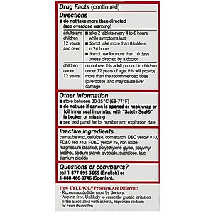 Tylenol Extra Strength EZ Tabs, 100 Count (Pack of 2)