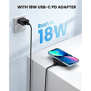 Magnetic Wireless Charger for iPhone - MGG Mag-Safe Charger for iPhone 14/14 pro/14 plus/14 pro max/13 pro max/12 pro max, Magnet Charger Pad for AirPods 3/2/Pro with Kickstand, Mag Charger, Black