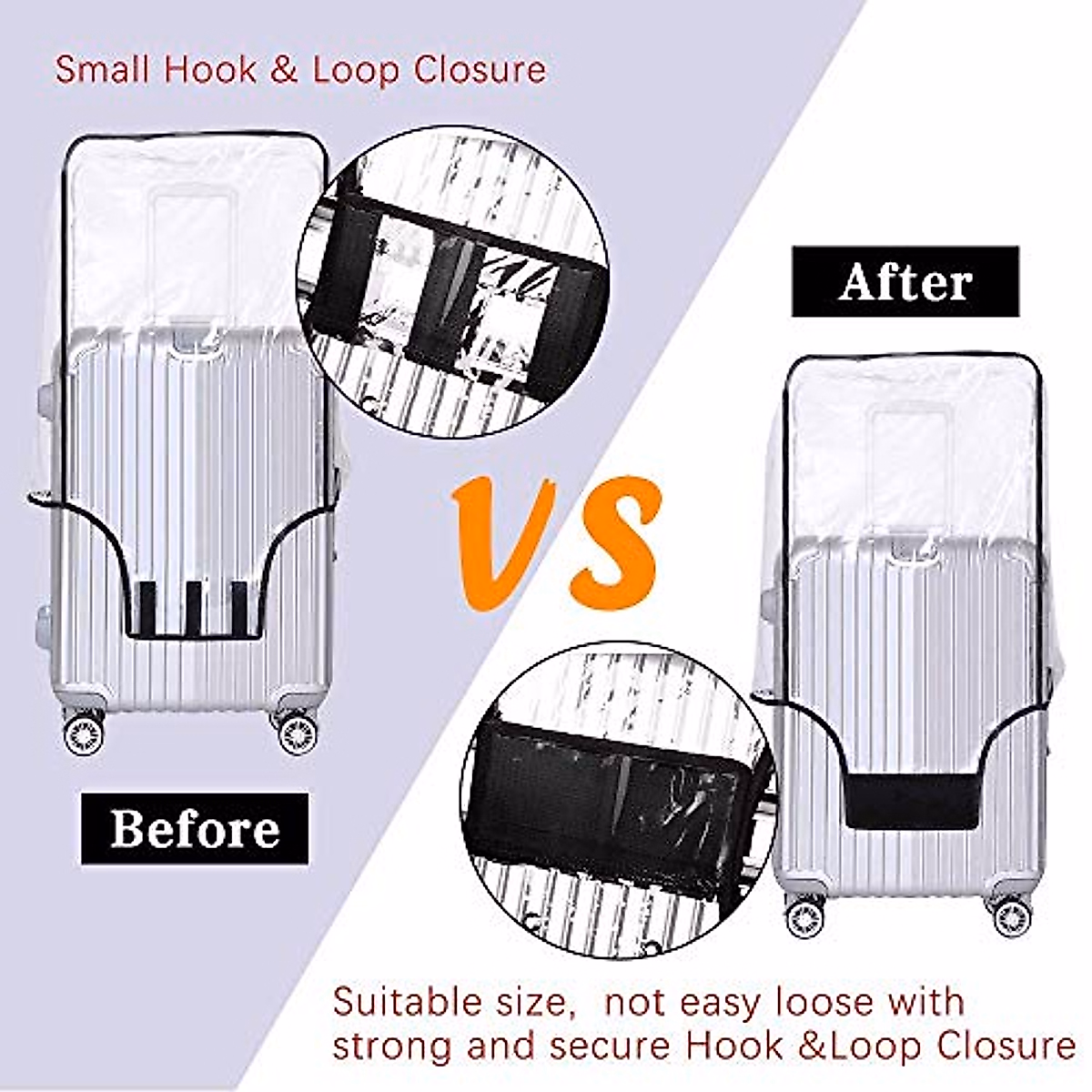 Yotako Clear PVC Suitcase Cover Protectors 30 Inch Luggage Cover Protectors for Wheeled Suitcase (30''(25.80''H x 20.50''L x 13.00''W))