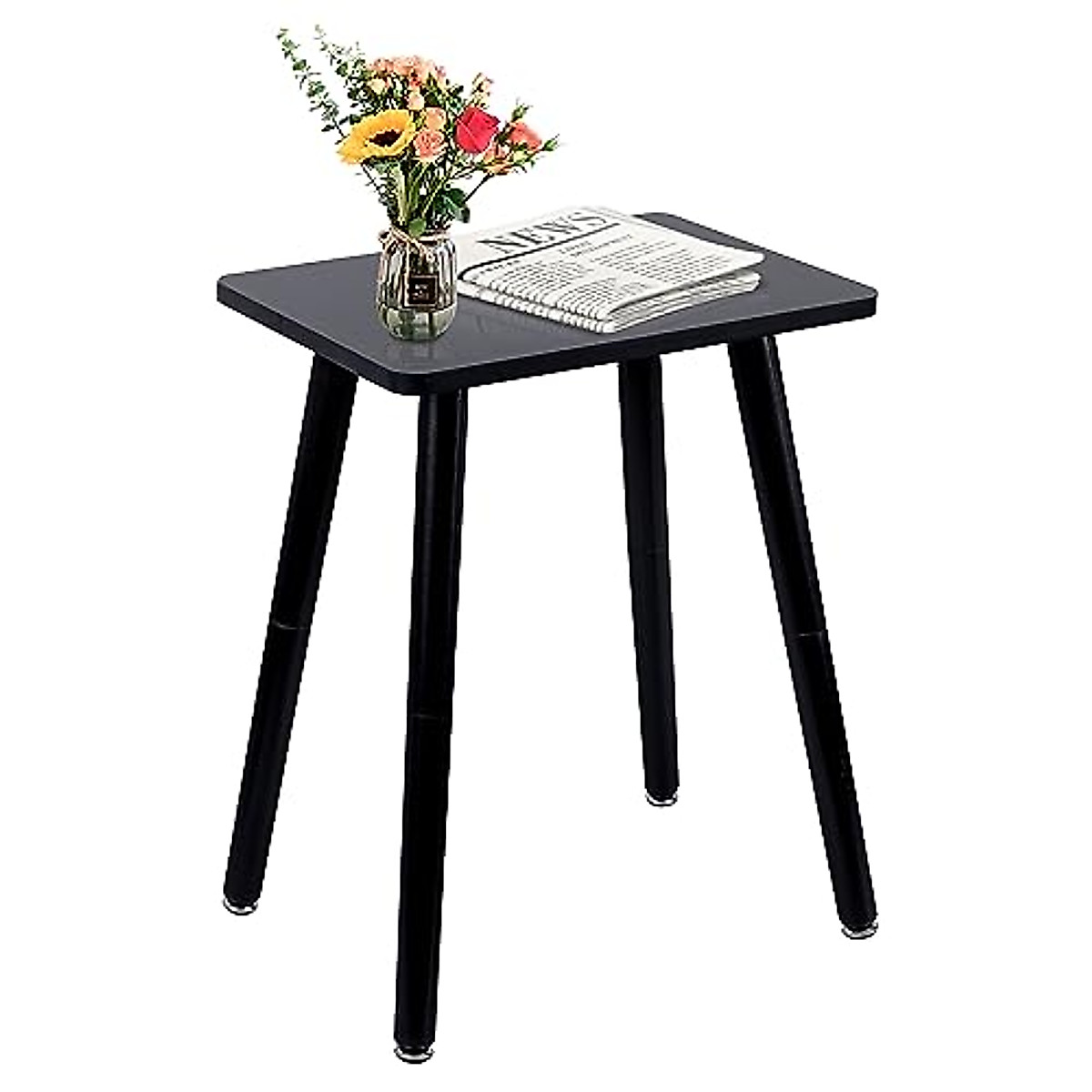 Yawinhe Side Table 2-Tier end Table,Nightstand with Storage Shelf,Modern Wooden Side Table Bedside Table,Suitable for Living Room, Bedroom, Balcony (First Floor/(1-Pack), Black)