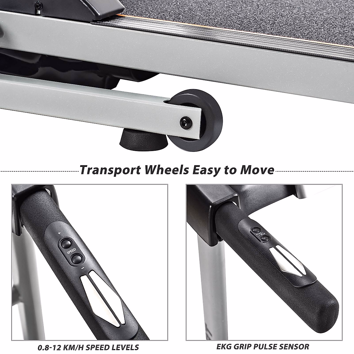 Health Fitness Folding Electric Folding Treadmill Treadmills with Safety Lock LCD Monitor Indoor Walking Jogging Running Exercise Machine for Home Gym